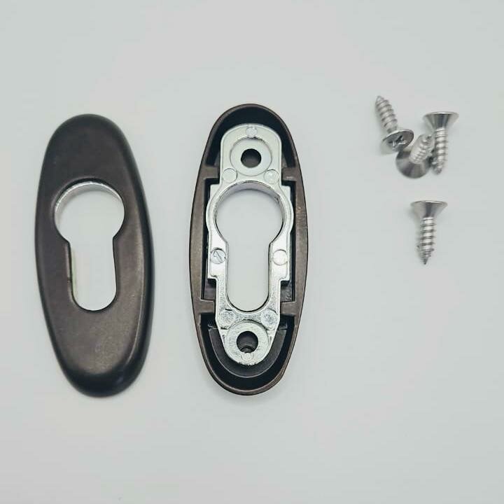 Накладки на цилиндр замка STUBLINA для дверей (пара), темно-коричневые (RAL 8019 (RR 32)