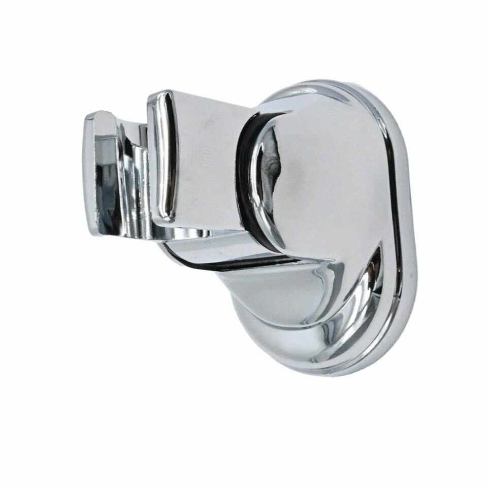 Настенный кронштейн для душа, держатель лейки на стену, для ванной и гигиенического душа, изменяемый угол наклона, крепление м/ц 50 мм, пластиковый, цвет хром зеркальный