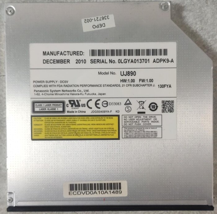 Оптический привод для ноутбука Panasonic UJ890