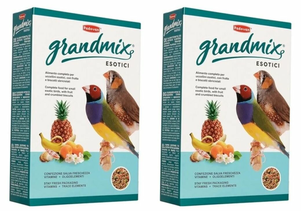 Padovan Корм сухой для экзотических птиц Grandmix Esotici, 400 г, 2 шт
