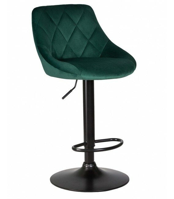 Стул барный DOBRIN LOGAN BLACK LM-5007_BlackBase, зеленый велюр