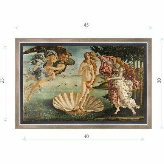 Картина Декор Депо Боттичелли Сандро Рождение Венеры Матовый холст в раме 30х45 см