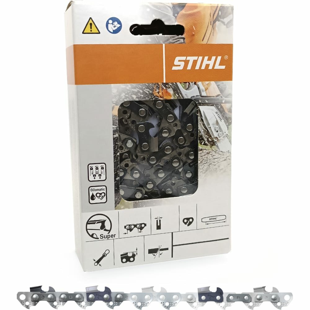Цепь Picco Super (63 PS) 55 звеньев Stihl 3617-006-0055, 3 мм, поперечный распил, долотообразный зуб, сталь