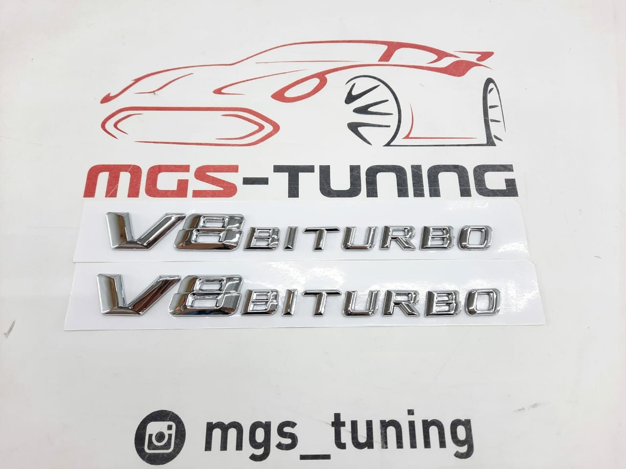Шильдики V8 biturbo хром