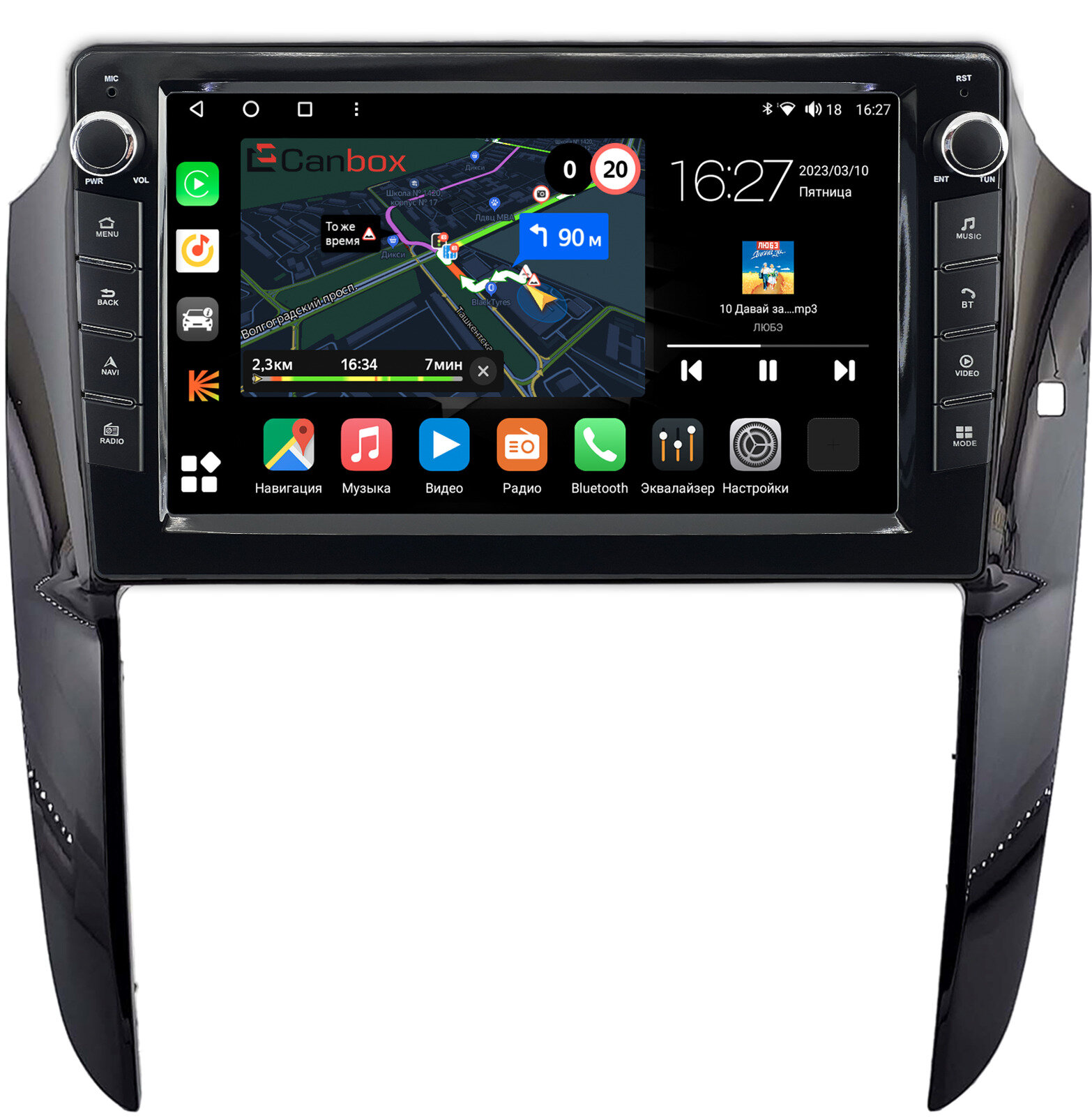 Штатная магнитола Toyota Ipsum (M20) 2001-2009 (Тип A, черная, глянцевая) Canbox M-Line 7821-9-2157 Android 10 (4G-SIM, 2/32, DSP, IPS) С крутилками