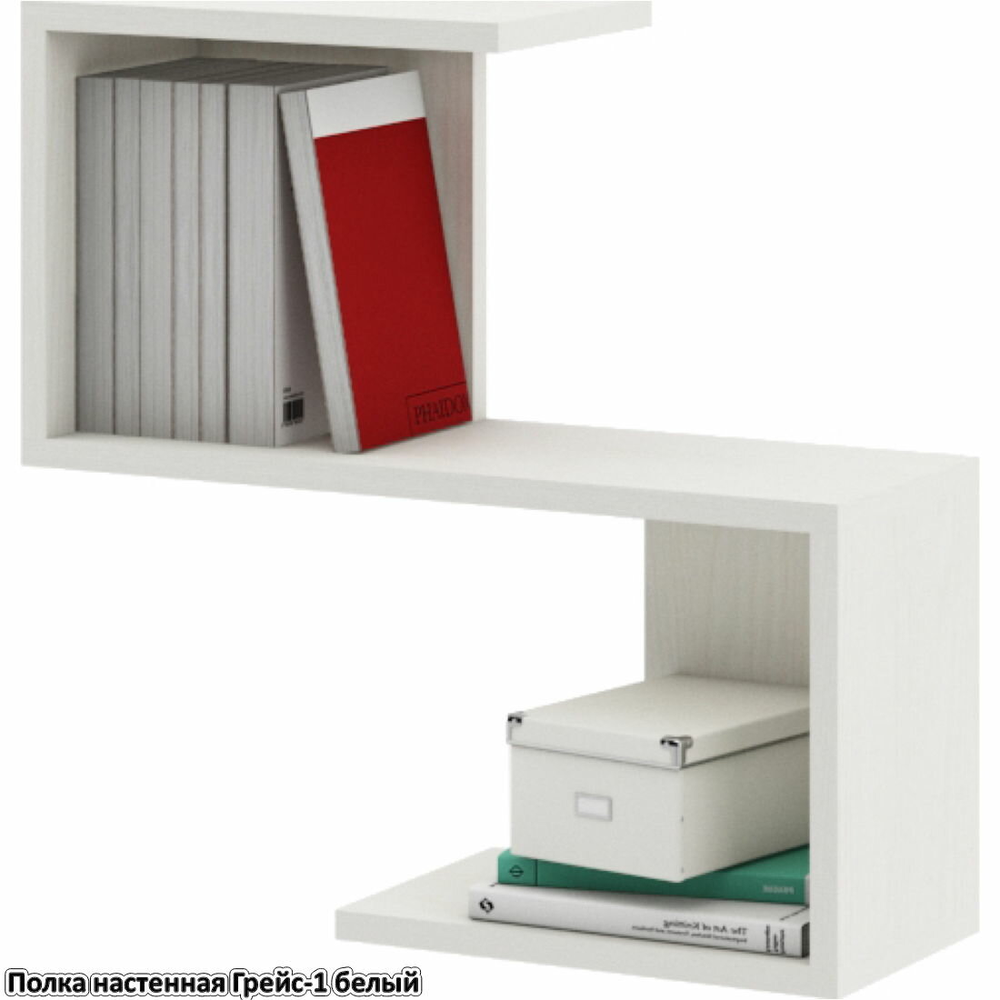 Полка настенная Грейс-1 Белый, ЛДСП, МФ Владимир VMF, 50х50х18 см.