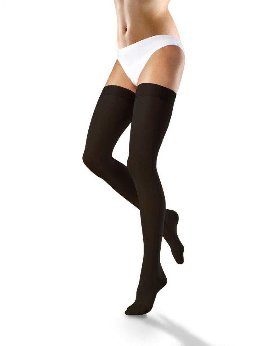 Чулки до бедра компрессионные Venosan 6002 2 класс, размер L/L (Большой Длинный), длина 68–78 см, чёрные закрытые