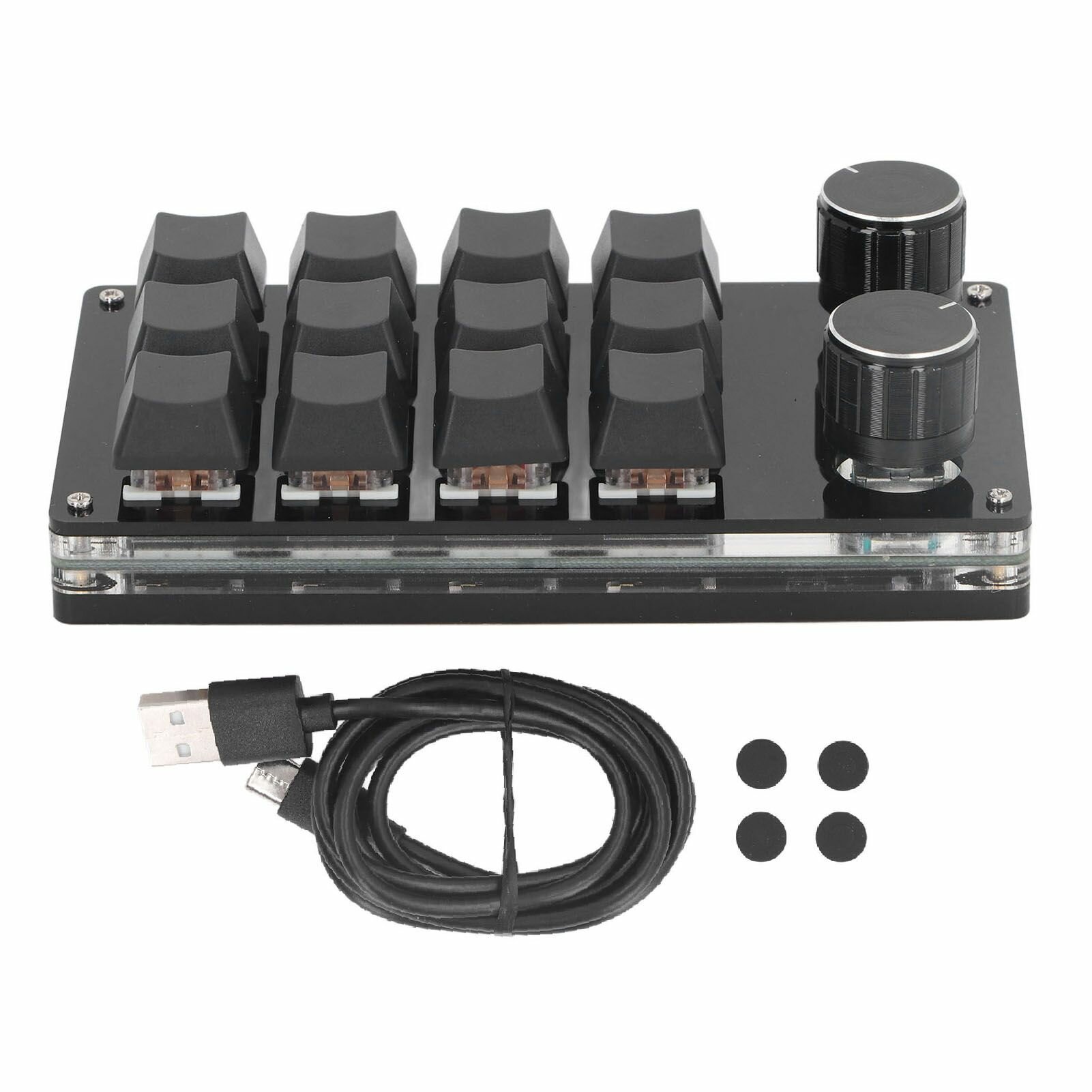 Программируемая мини-клавиатура, 12 клавиш + 2 энкодера, проводная, красные свитчи