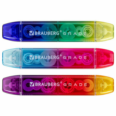 Корректирующая лента двусторонняя 5 мм x 10 м, BRAUBERG "Grade", ассорти, 271941