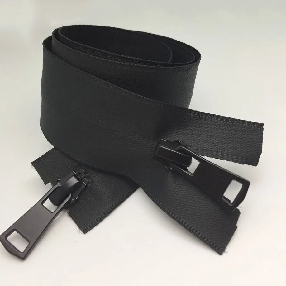 Двойная водонепроницаемая молния из нейлона 5# Черный, черный, 75cm