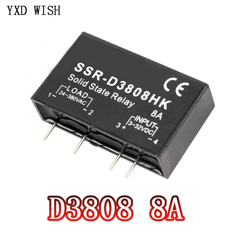 Реле твердотельное SSR D3808HK 8A 24-380VAC