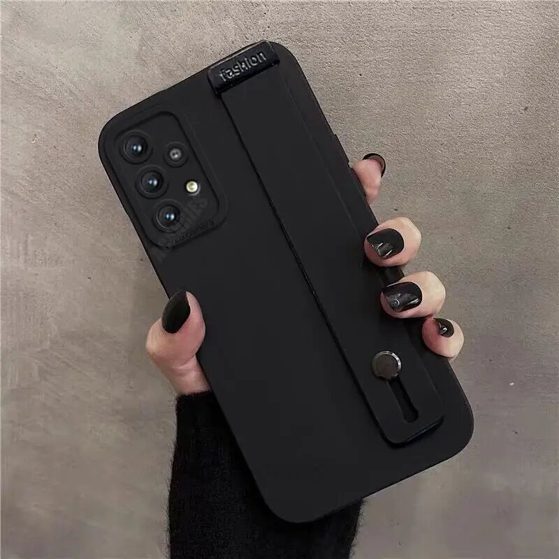 A 13 23 53 силиконовый чехол с ремешком на запястье для Samsung Galaxy A13 A23 A33 A53 A32 A52 A73 A72 4g 5g чехол-подставка с ручкой на палец