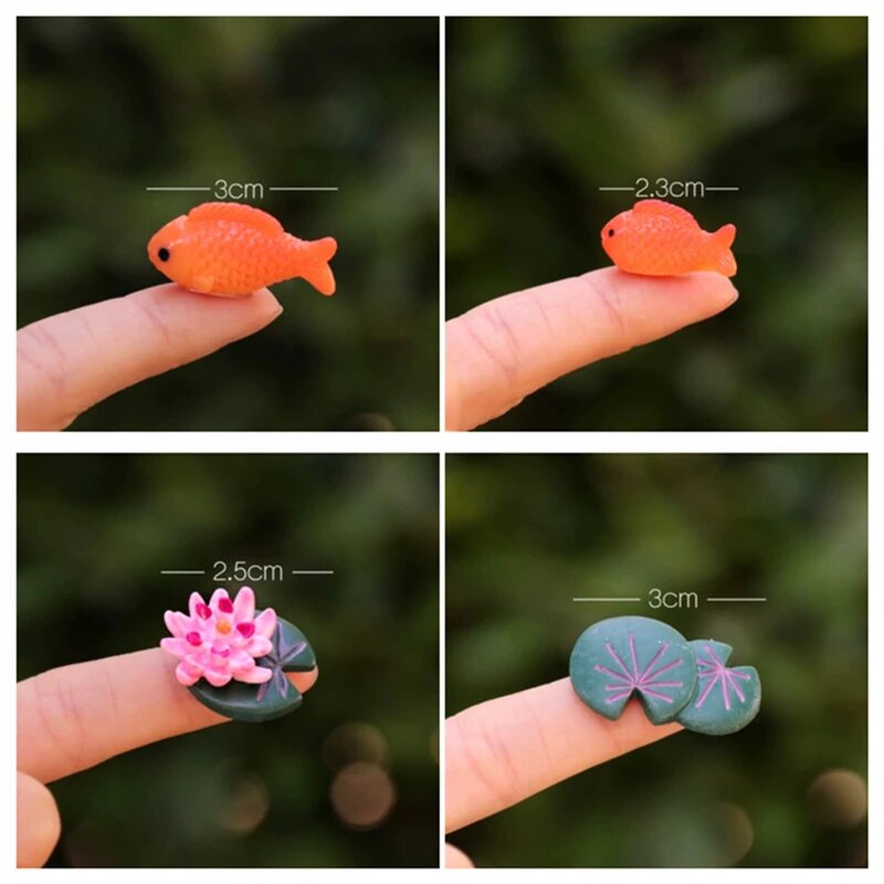 8 шт. DIY декоративные золотые рыбки фигурки лотоса красная рыба миниатюрная имитация животных модель декор для аквариума украшения дома
