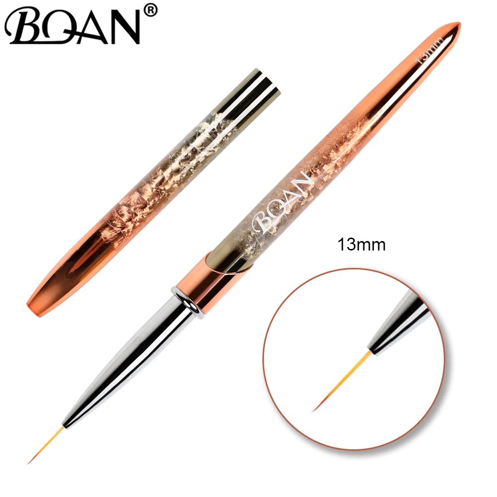 BQAN Розовая Золотая Кисть для дизайна ногтей 13mm