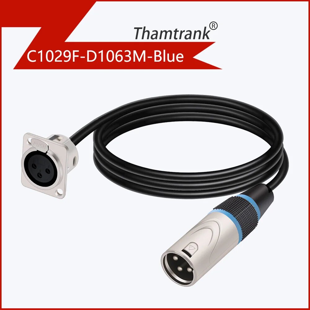 Thamtrank C1028M-D1063F XLR удлинитель кабеля 1M, C1029F-D1063M-Blue
