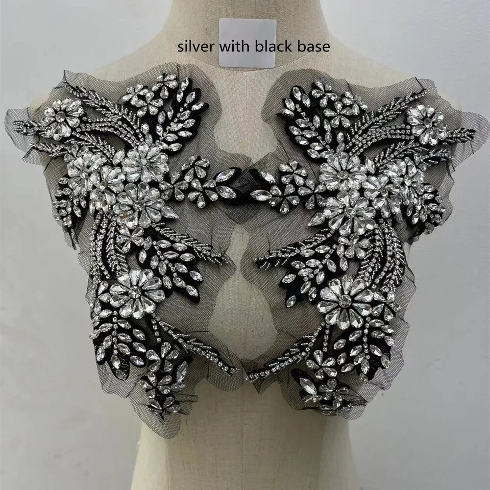 Нашивки с стразами и бриллиантами для одежды Серебряный, silver A