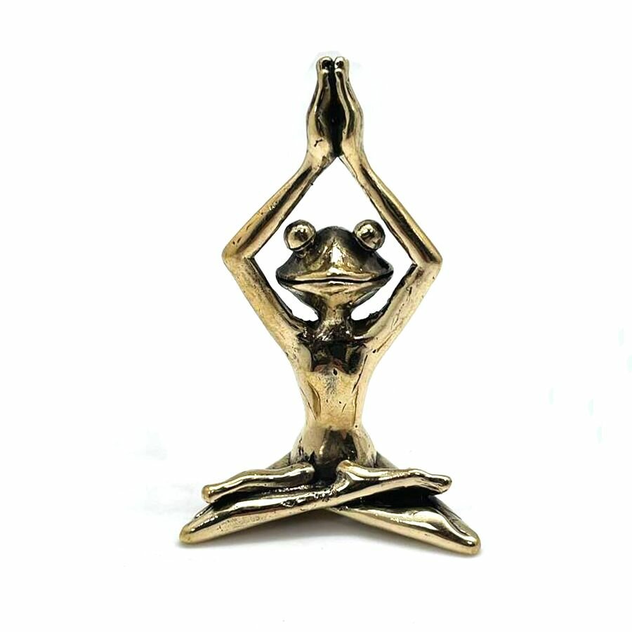 Статуэтка Лягушка-йог, поза Лотоса руками вверх