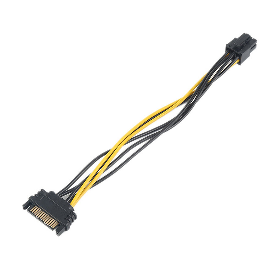 Кабель-Адаптер Питания Видеокарты PCI Express с 15 контактами на 6 Контактов SATA 20 см 10шт