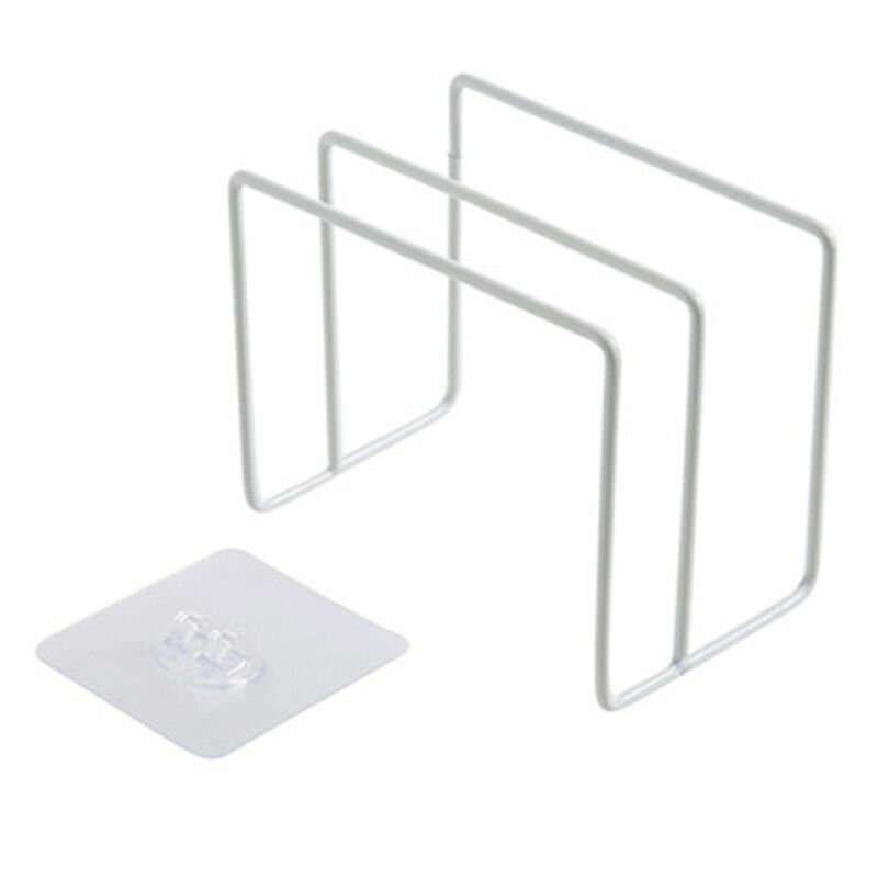 Настенный стеллаж для разделочных досок из кованого железа-белый