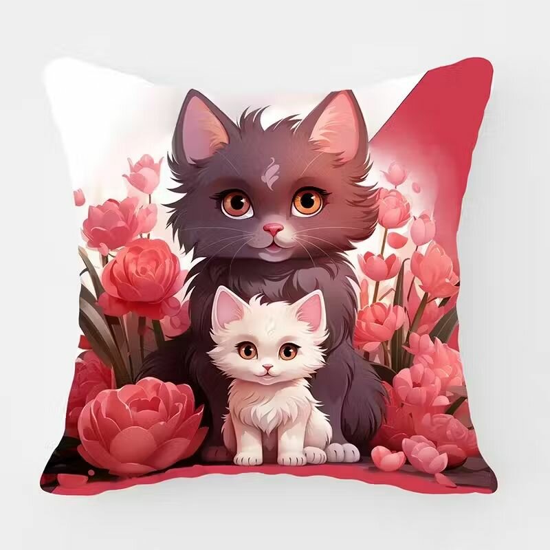 Подушка декоративная Красотки Мама и дочка 40х40 велюр