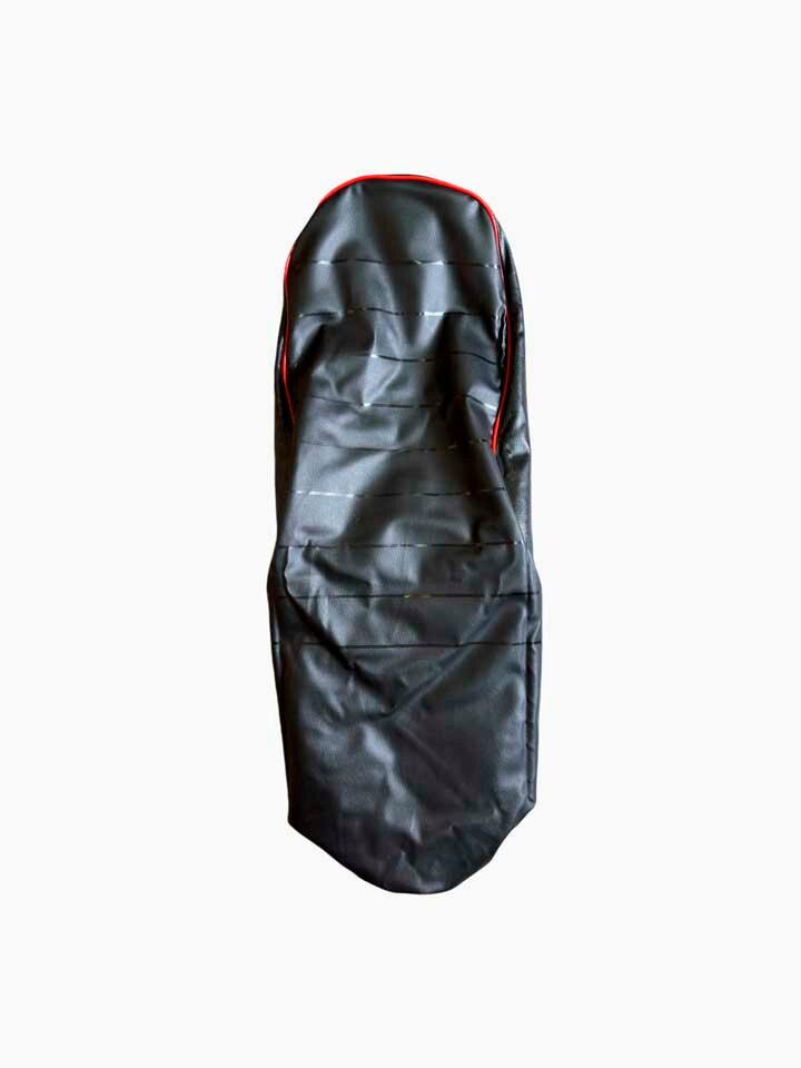 Чехол седла на мотоцикл Урал, проваренный на синтепоне с красным кантом