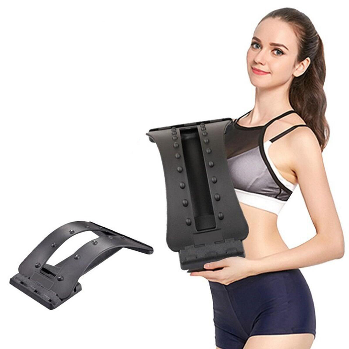 Бесплатная доставка Корректор осанки Устройство для растяжки спины Массажер для спины для кровати, кресла и автомобиля, многоуровневая поддержка поясницы Носилки для облегчения боли в спине, нижних и верхних мышцах