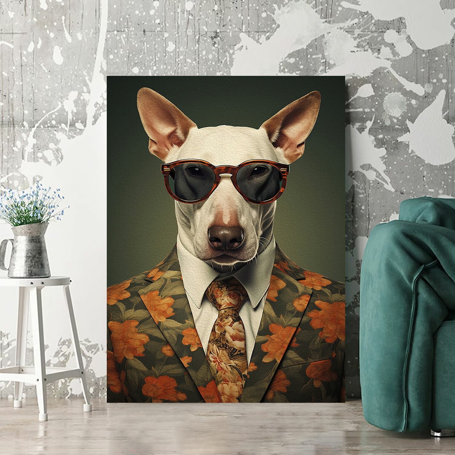 Картина Собака в очках, 30х40 см.