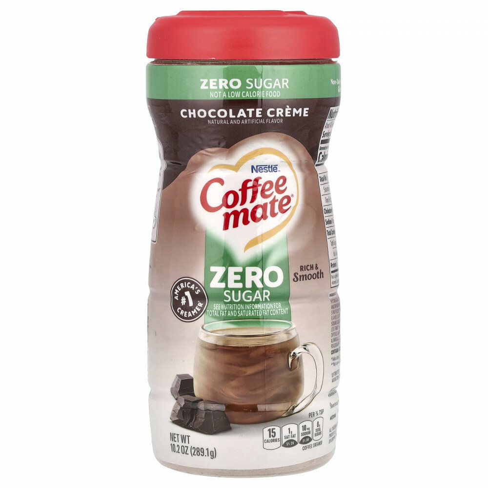 Coffee Mate, сухие сливки для кофе, без сахара, со вкусом шоколадного крема, 289,1 г (10,2 унции)