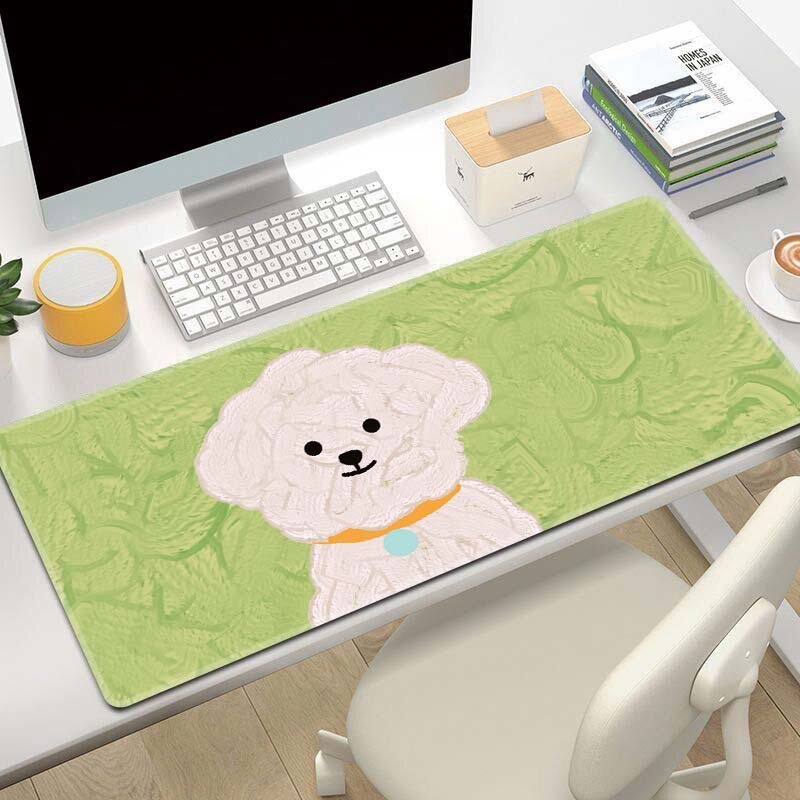 Коврик для мыши Liangcaida "Маленький белый плюшевый мишка", ткань, нескользящий, 600x300 мм