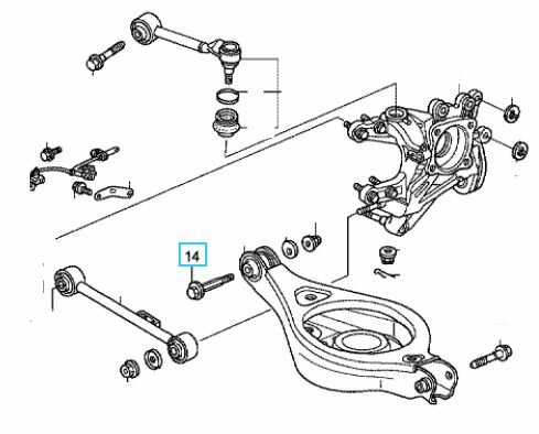 Болт, регулировка нижнего рычага (B) (Оригинал)