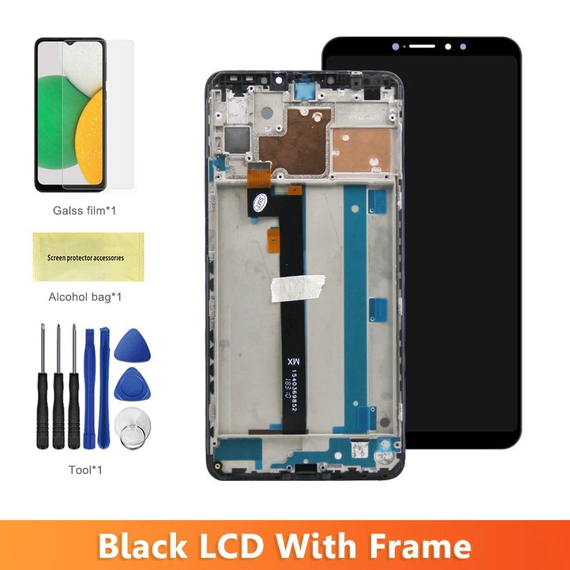 ЖК-дисплей AMOLED 6,9 дюйма для Xiaomi Max3, ЖК-дисплей с сенсорным экраном и дигитайзером в сборе для Xiaomi Mi Max 3, сменный экран с рамкой Black With Frame