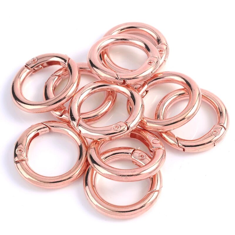 Металлические карабины 20/25/28/33/35/40/48 мм Розовый, 25mm-10Pcs, Rose Glod