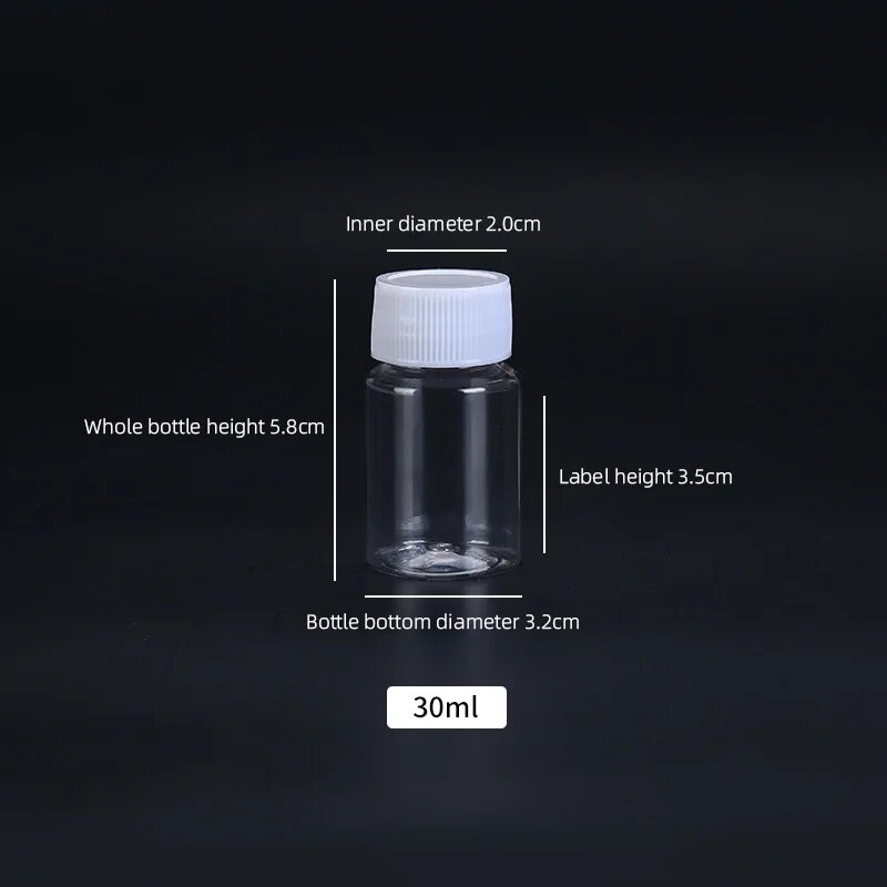 Прозрачные ПЭТ флаконы 15/20/30/100 мл 30ml