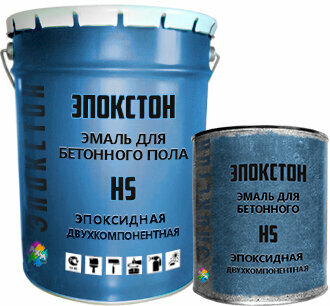 Двухкомпонентная эпоксидная краска по бетонному полу HS "эпокстон", тара 18 кг, цвет металлик