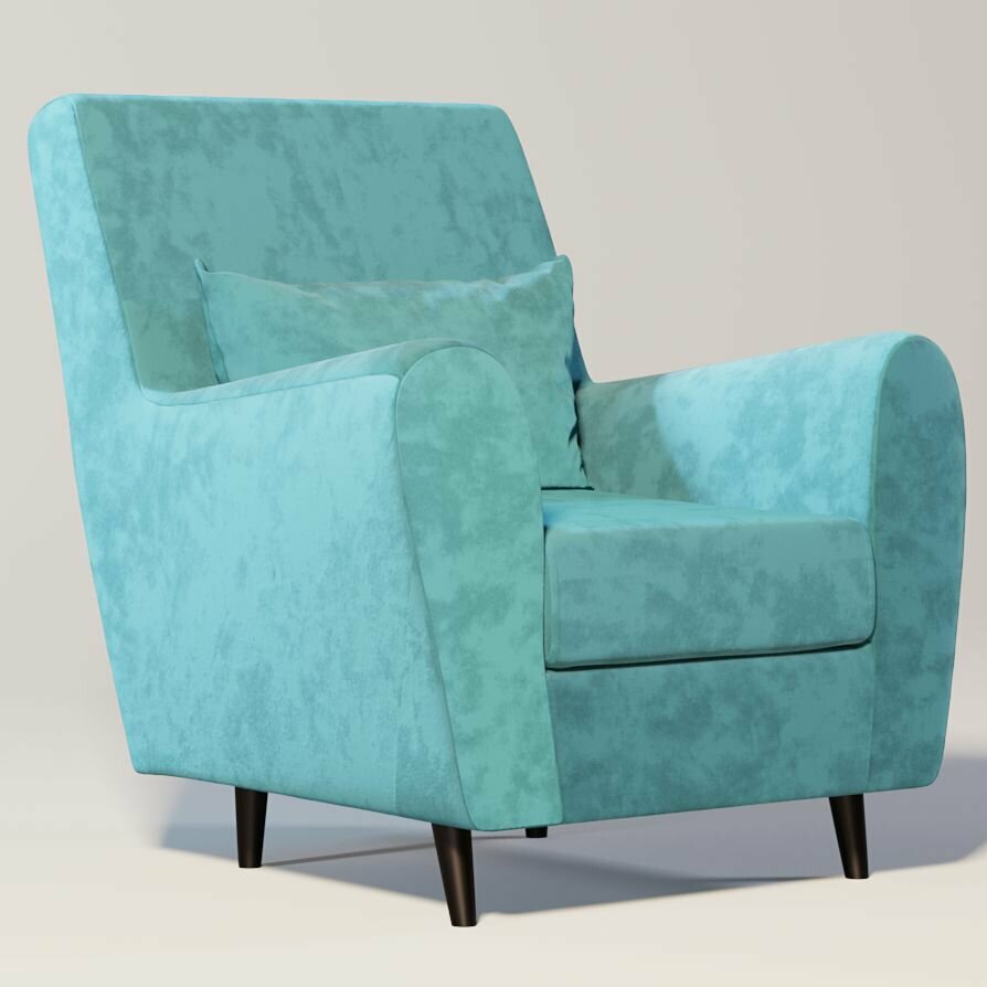 Кресло Легаси фабрика W&B, для отдыха, Плюш 19, Цвет кресла: лазурный