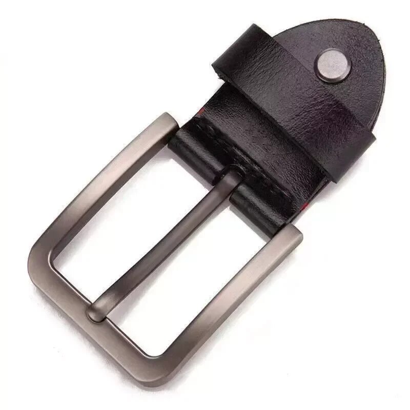 Пряжка для ремня металлическая кожаная черная/кофейная 36-39/32-34 мм 3.9cm, черный