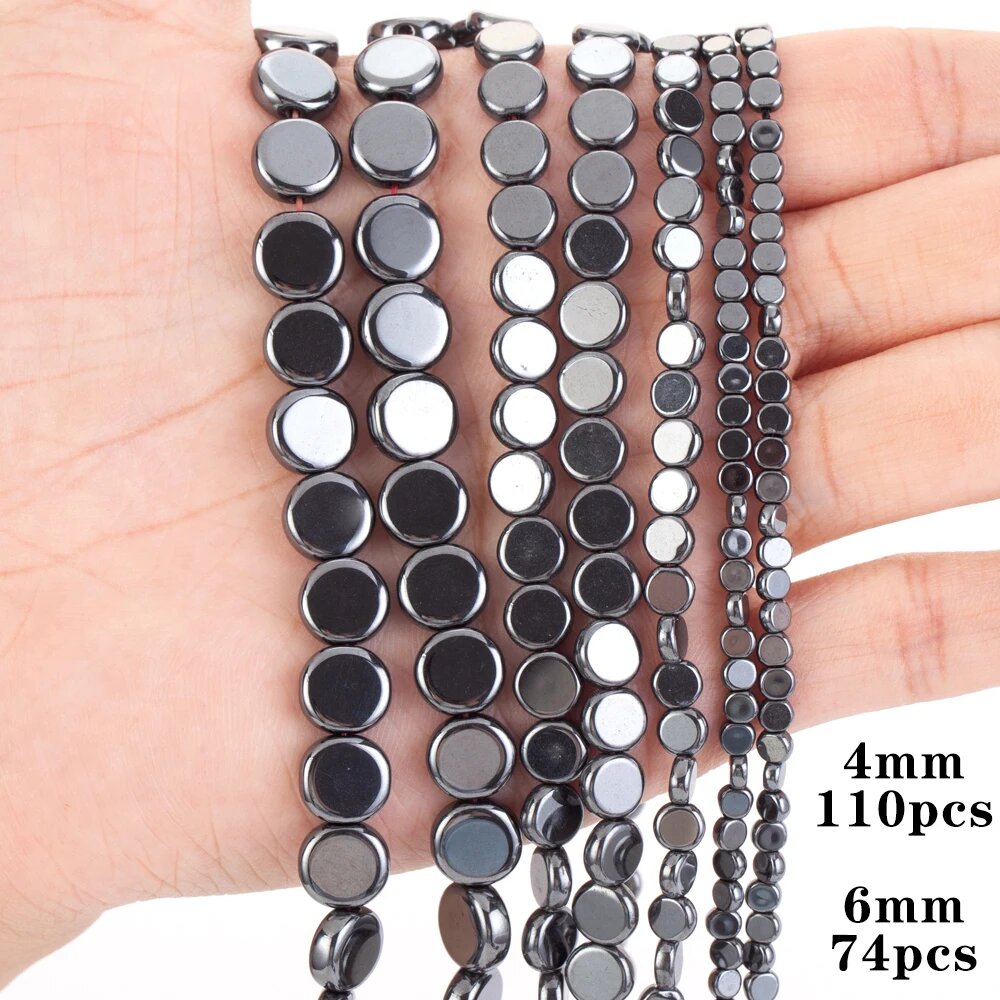 Гематитовые бусины 4mm Coin Beads