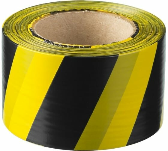Сигнальная лента ЗУБР Мастер, цвет черно-желтый, 75мм х 200м