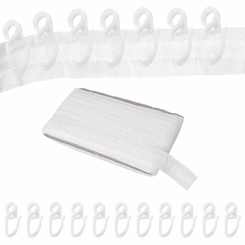 Лента для складок штор 30 м с 50 пластиковыми крючками