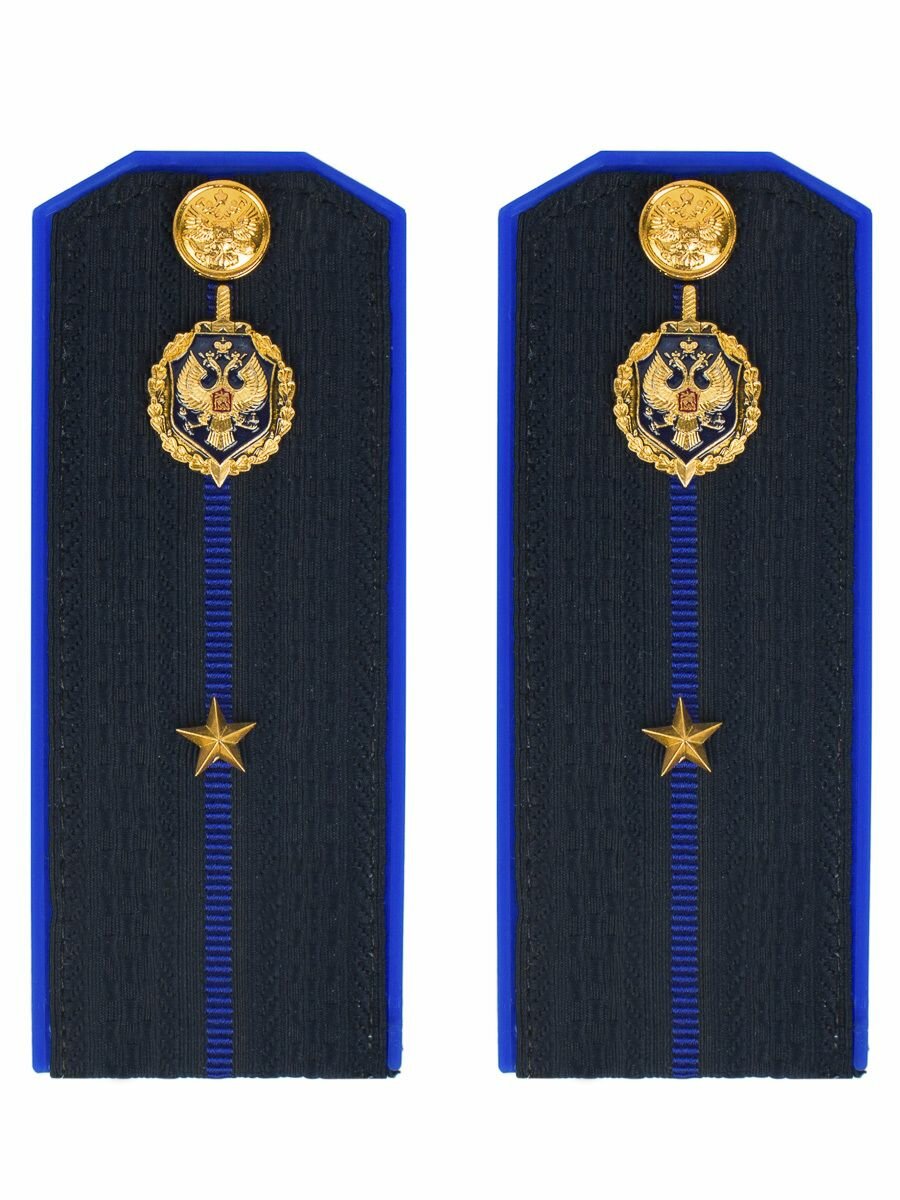 Погоны ФСБ на куртку цвет синий пластик, звание Младший лейтенант 14х5,5см 751638