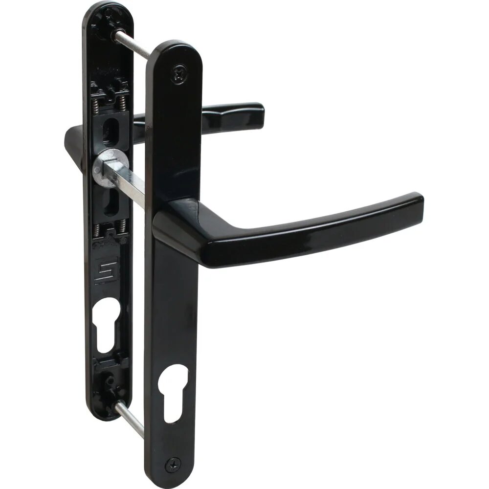 Комплект ручек булат РФ 85.25.02.9005 урал черная, с пружин. м/о 85, "под пальчики" для узкопроф. 15996