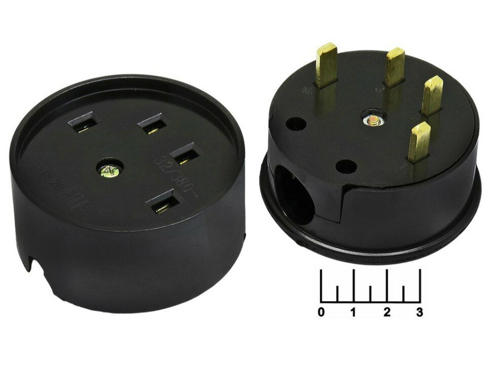 Вилка+розетка для электроплит 4pin 25A (9112) INHOME