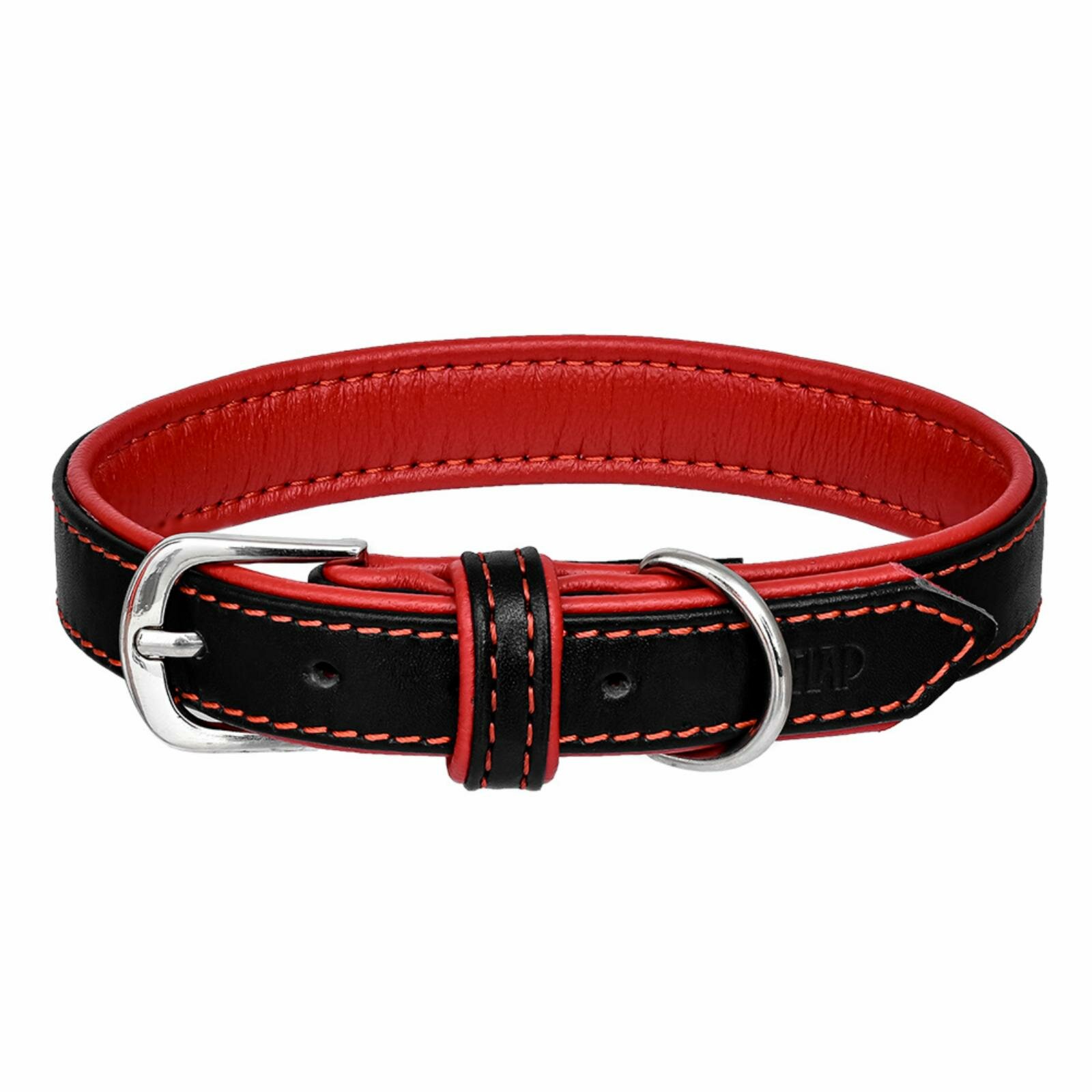 LeLap Ошейник для собак Noa из натуральной кожи, черный, размер S, 35-40см