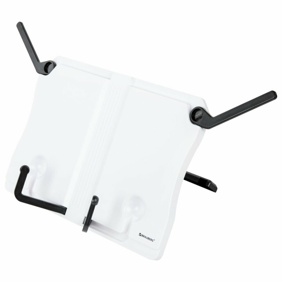 Подставка для книг и учебников BRAUBERG White, регулируемый наклон, ABS-пластик, 238063, 238063