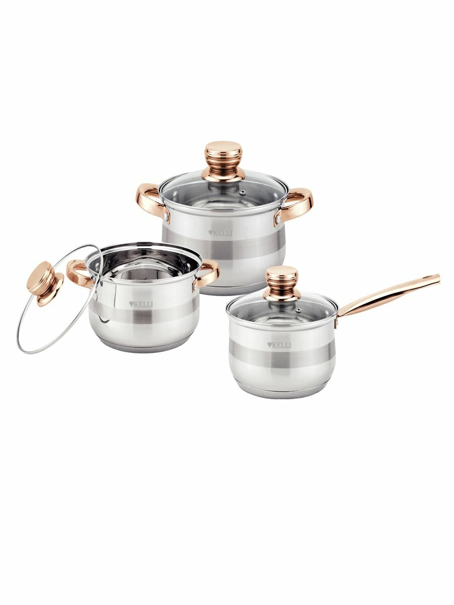 Набор посуды из нержавеющей стали - KL-4737 6 пр.