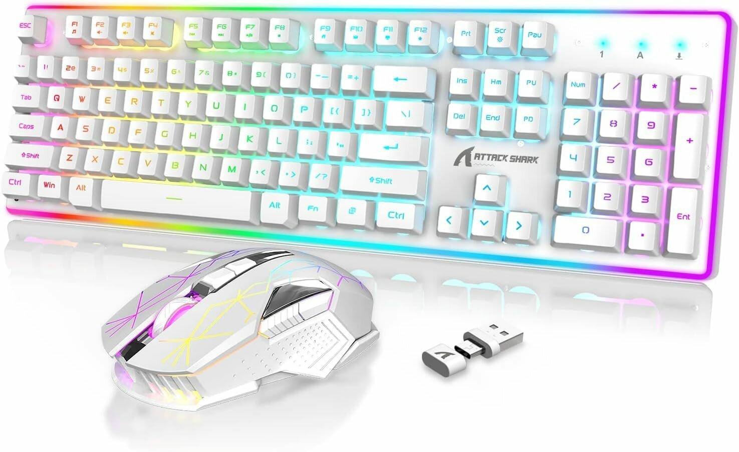 Беспроводная игровая клавиатура и мышь ZIYOU LANG T3 2.4G, двойной приемник Type C/USB