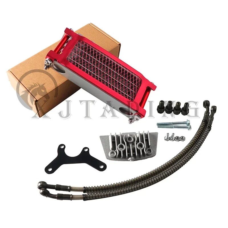 50cc-140cc Универсальный Масляный радиатор для мотоцикла, Набор для Honda Yamaha Kawasaki, Dirt Bike, мопеда, скутера, эндуро, мотокросса Red 50-110cc