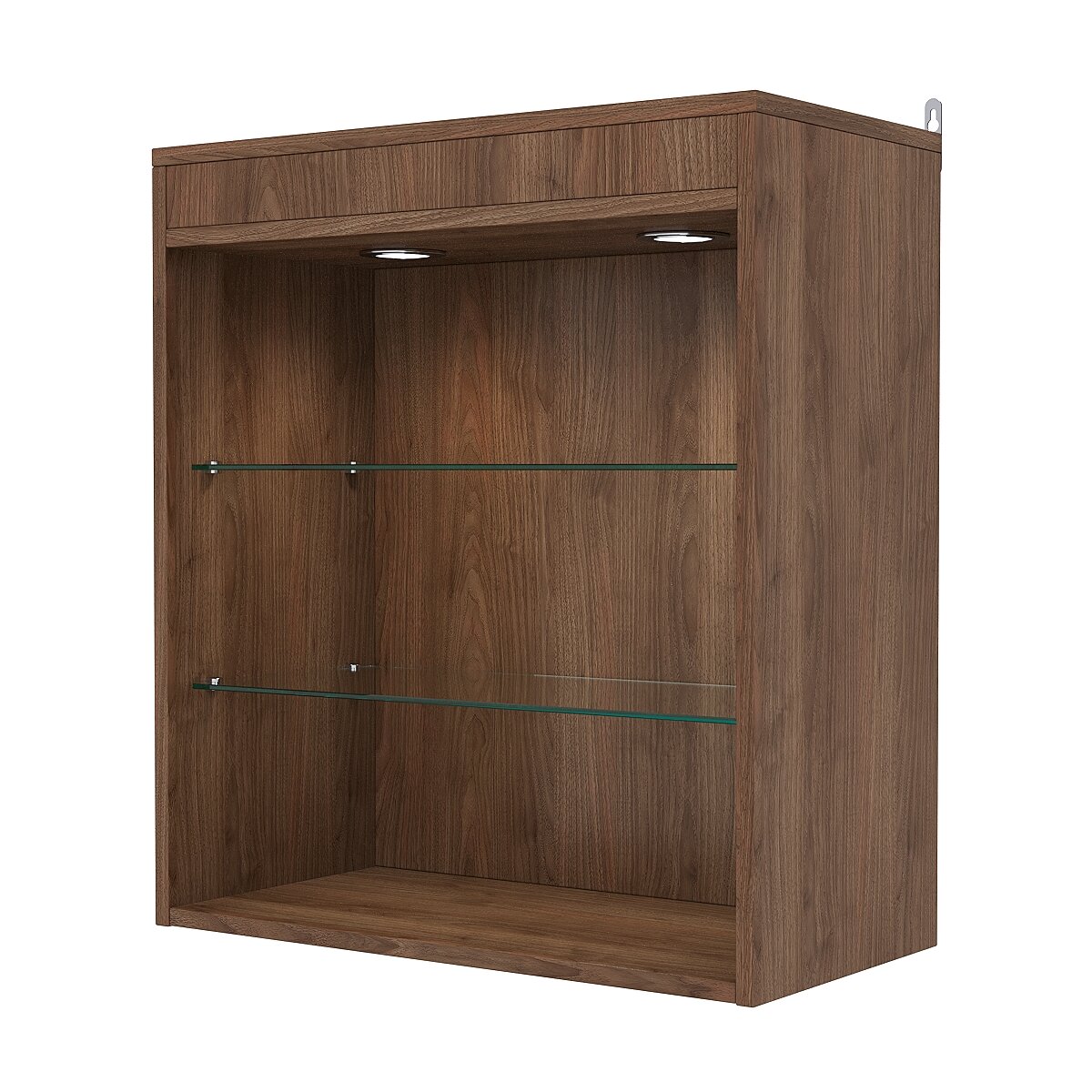 Витрина настенная №1-3ГГ с подсветкой, Орех. Производитель товара - компания Westcom.