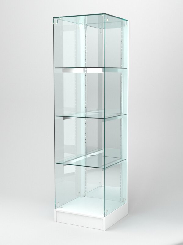 Витрина "астерия ХИТ продаж" №4 (без дверки, задняя стенка - зеркало), Белый