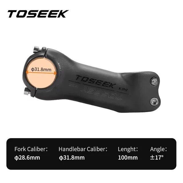 TOSEEK Вынос руля 31.8 мм, 100 мм, ±17°, черный